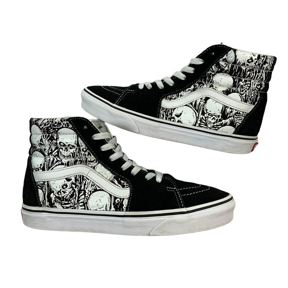 Vans Vans Sk8 Hi Black & White Forgotten Bones Skeleton Sneakers | Grailed