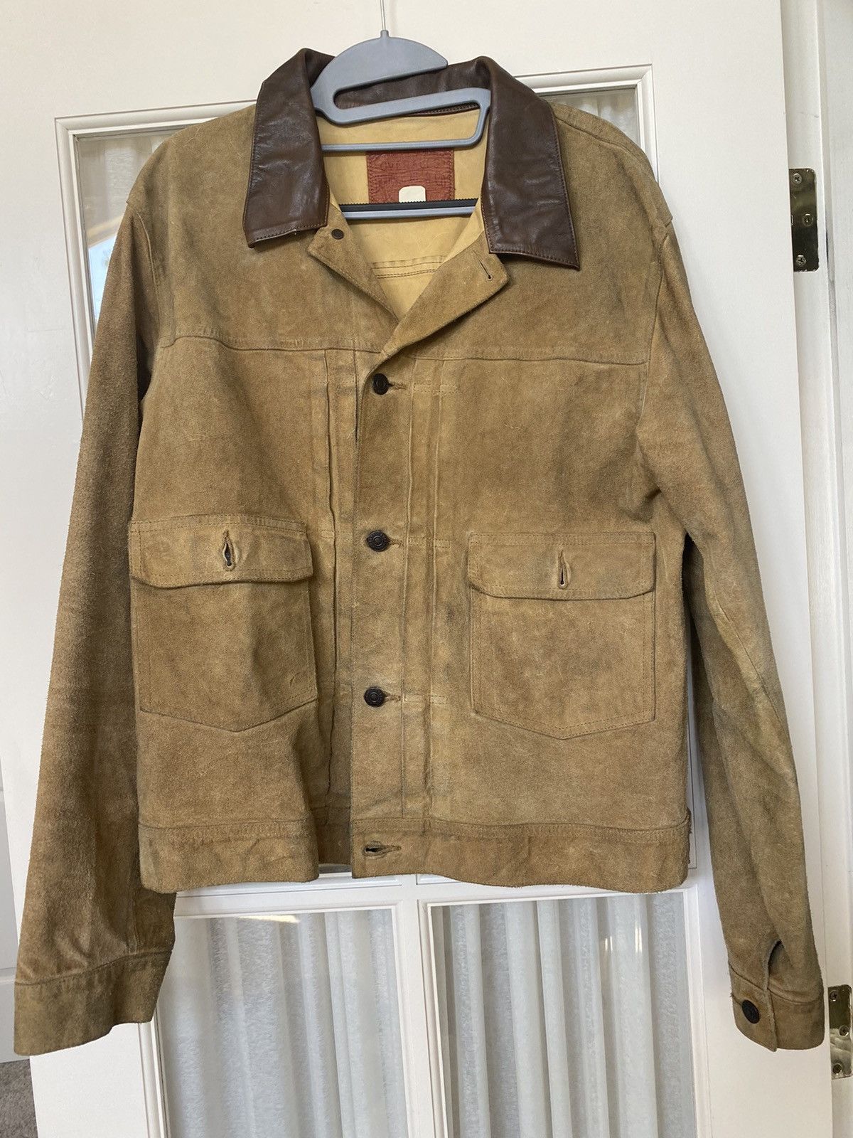 RRL Ralph Lauren RRL Roughout Suede Type II Trucker Jacket Large | Grailed