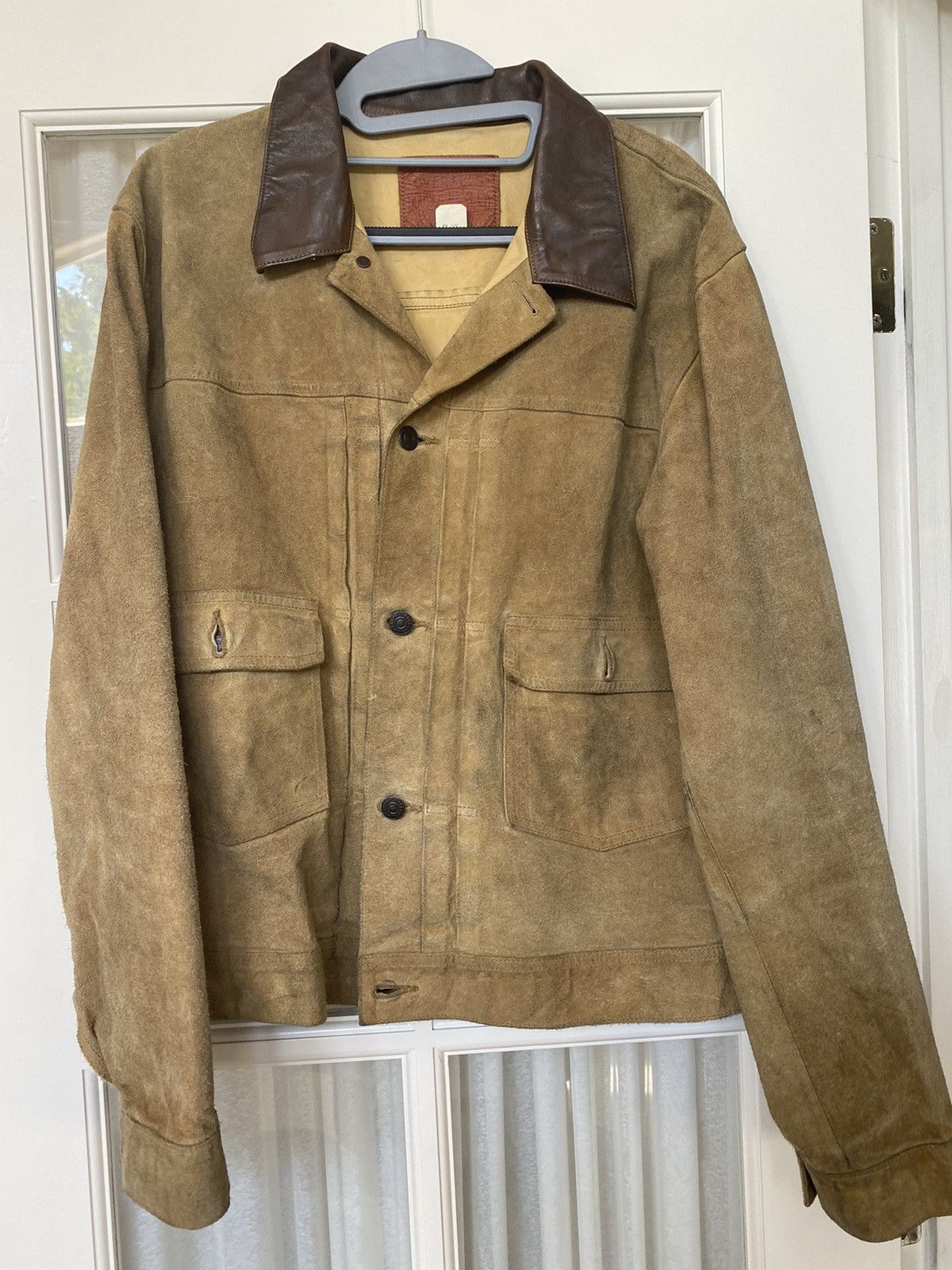 RRL Ralph Lauren RRL Roughout Suede Type II Trucker Jacket Large | Grailed