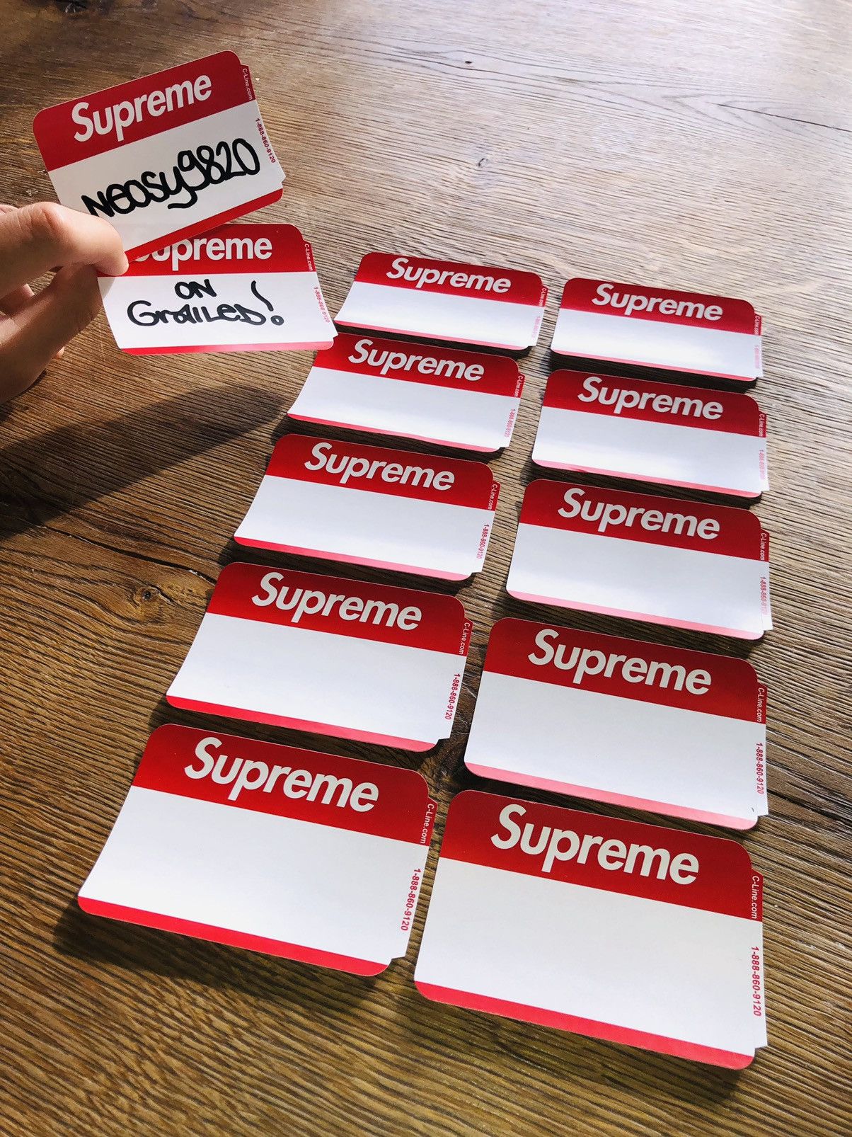 Supreme [PACK OF 10] Supreme Name Badge Stickers | Grailed