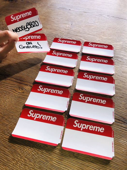 Supreme [PACK OF 10] Supreme Name Badge Stickers | Grailed