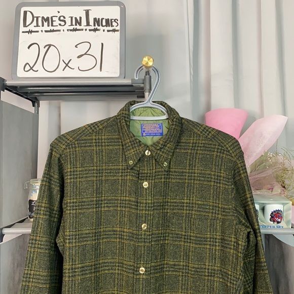 Pendleton × Streetwear × Vintage VTG Pendleton Green Plaid Tartan ...