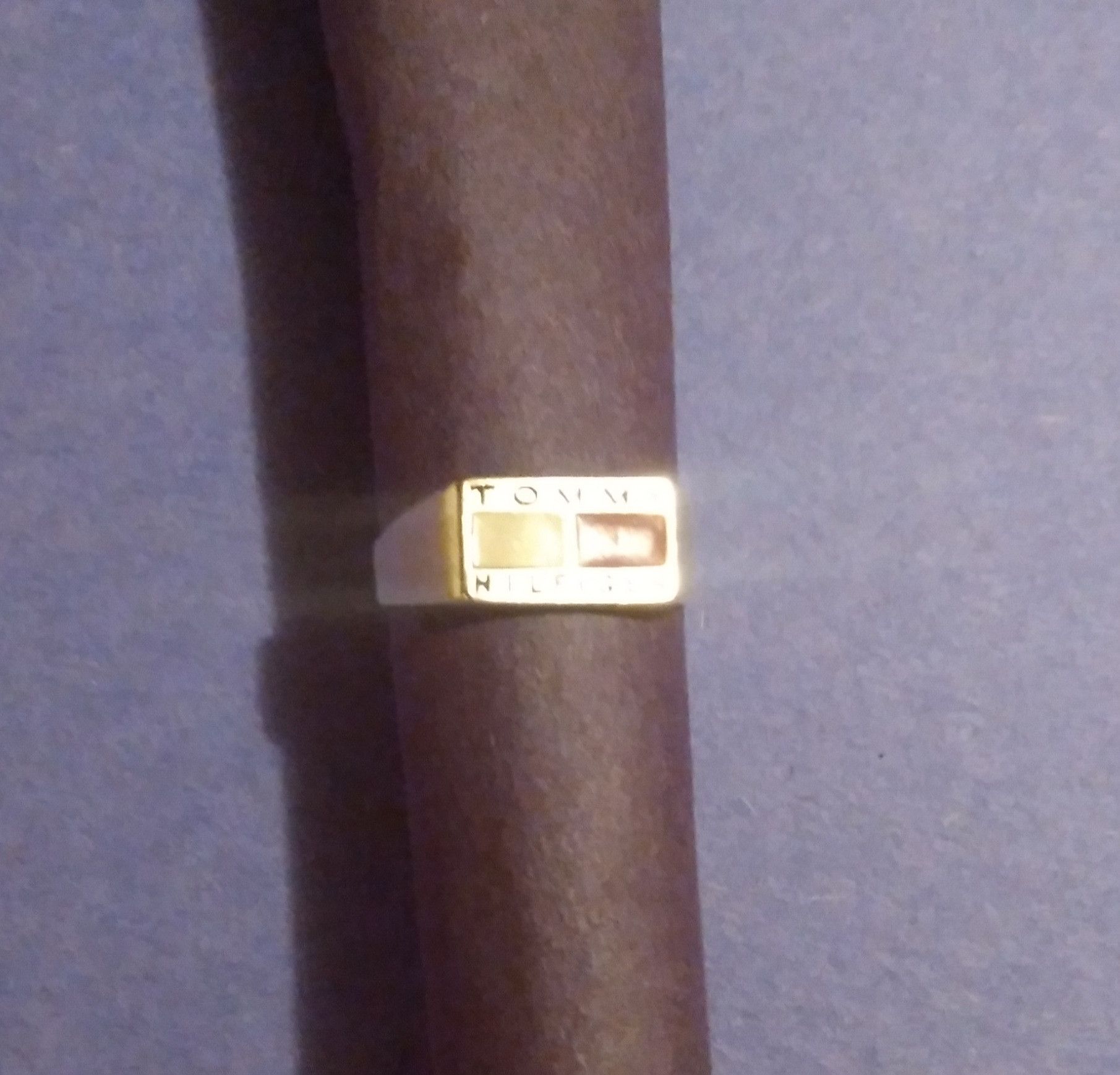Tommy Hilfiger × Vintage Rare 90s 10K 417 Gold Tommy Hilfiger Ring ...
