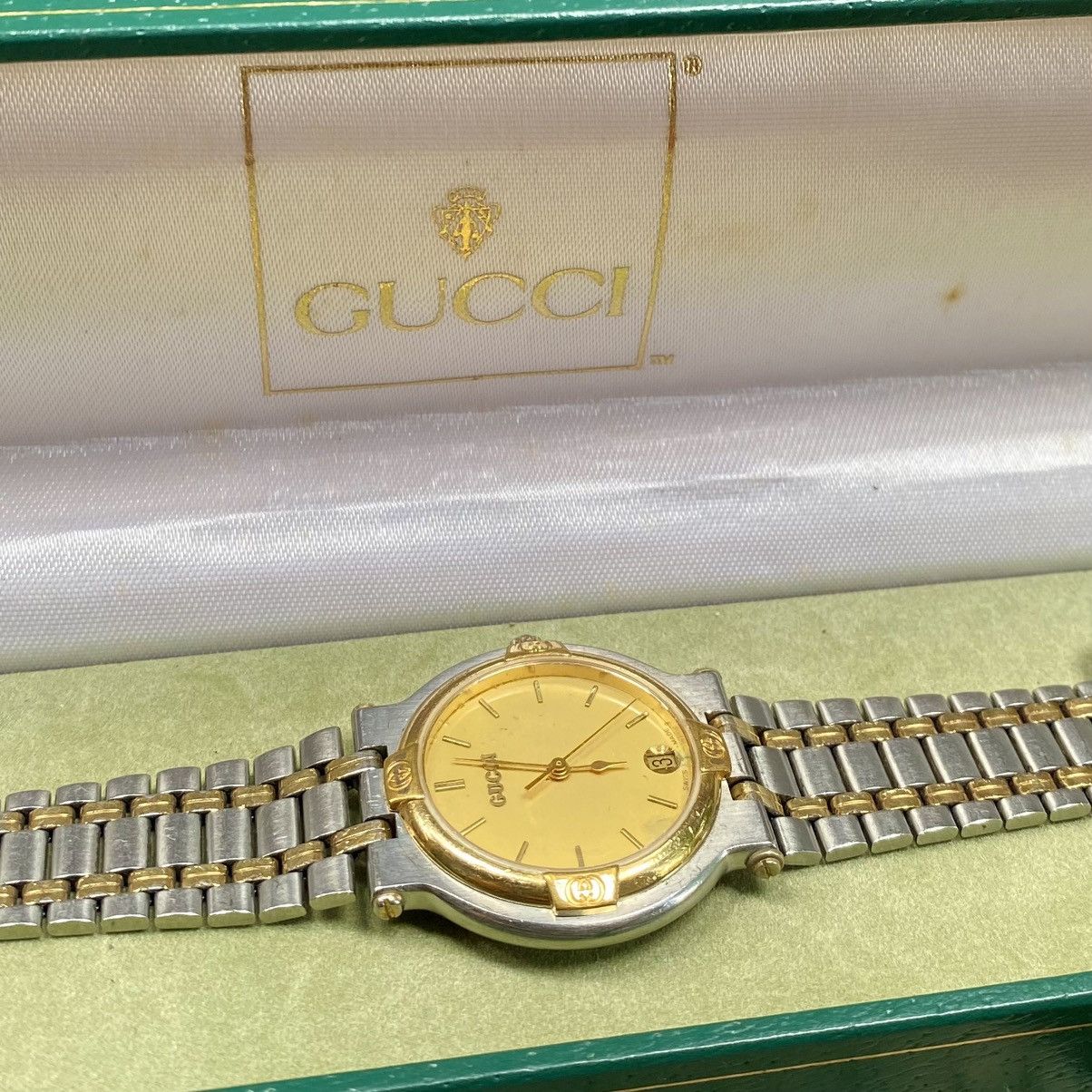 Gucci Gucci Authentic 9000M Yellow Dial Two-Tone Watch | Grailed