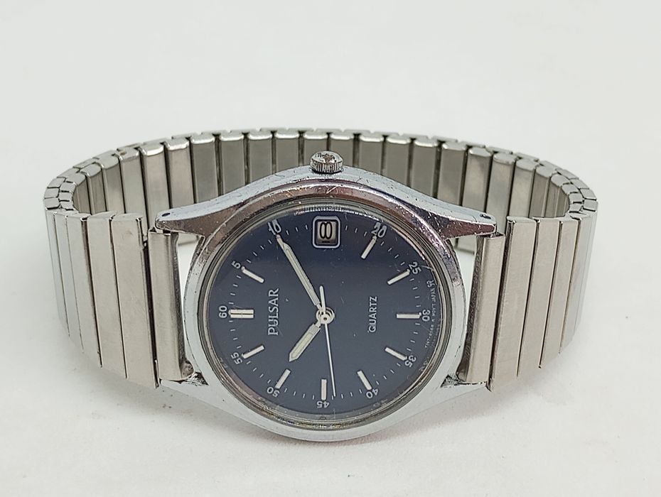 Pulsar Vintage Pulsar Y147-6009 33mm Blue Dial Silver Tone Watch | Grailed