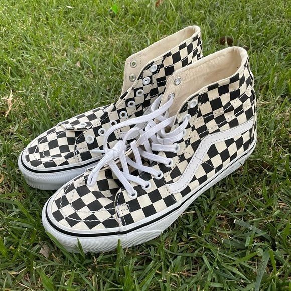 Vans New Checker Sk8-Hi Vans Checker Print size 7.5 NEW | Grailed