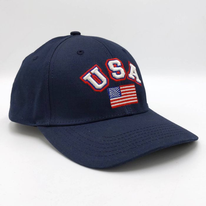 Usa Olympics USA Olympics Trucker Hat Baseball Cap USA Flag Navy Blue ...