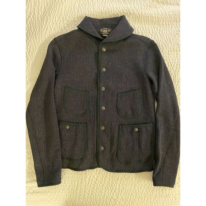 RRL Ralph Lauren Snap Front Patch Pocket Shawl Shirt Jacket | Grailed