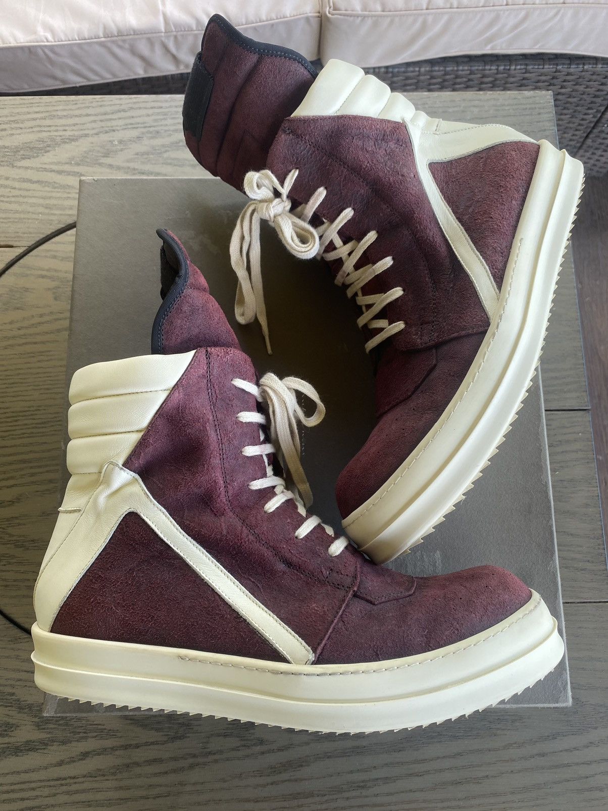 Rick Owens Rick Owen Geobasket ‘Moody’ *SAMPLE* Size 44 Blood / Milk ...