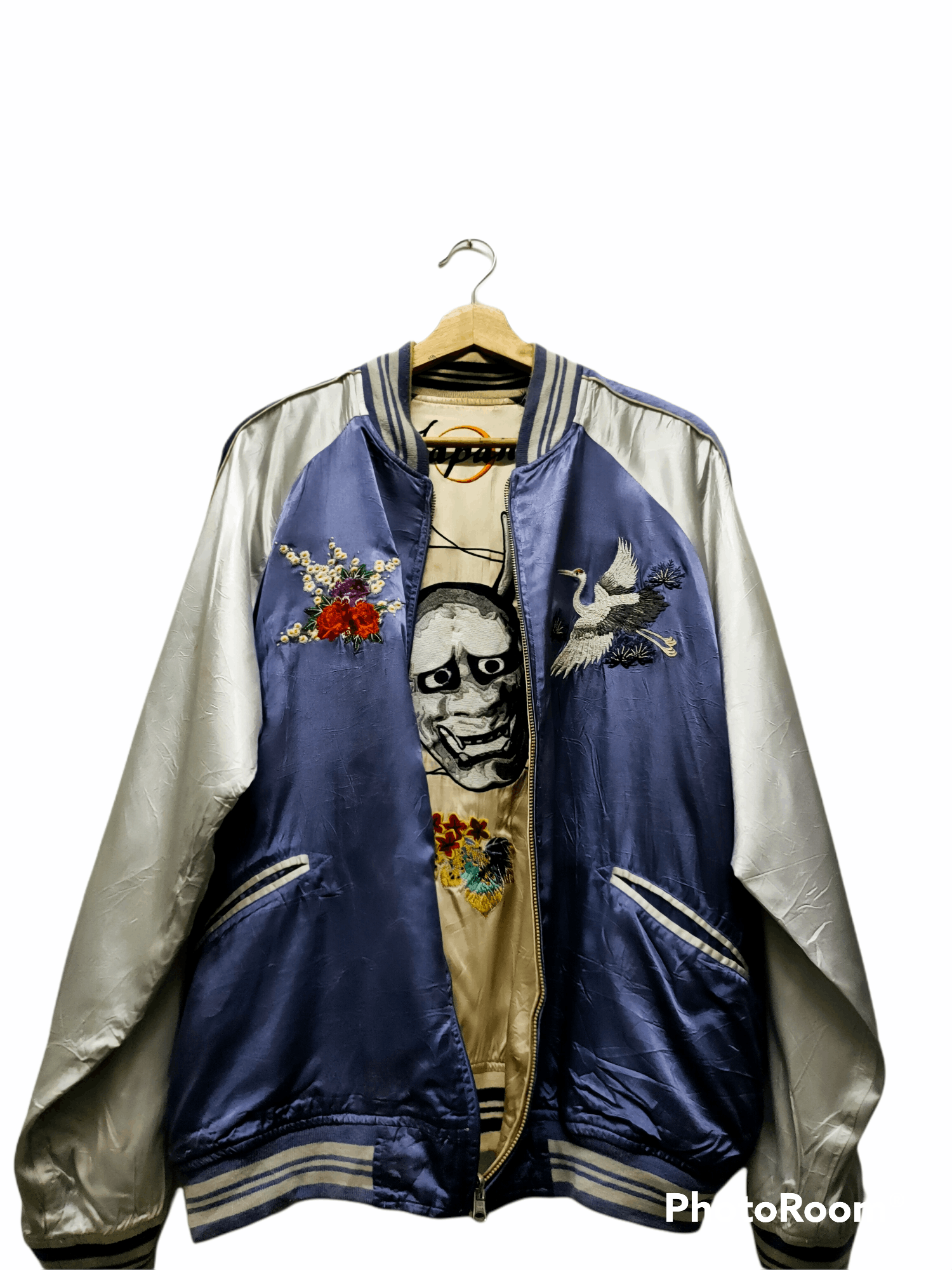 Japanese Brand Karakuri reversible zip jacket sukajan souvenir Japanese ...