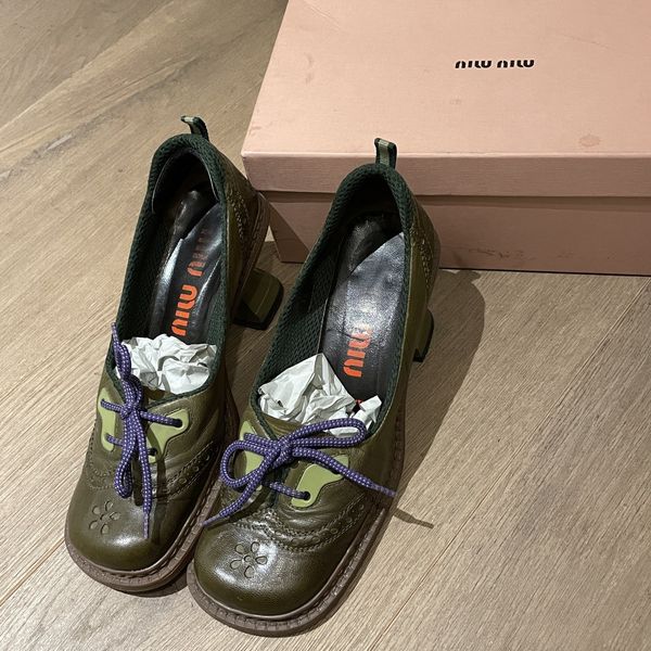 Vintage MiuMiu vintage butterfly sporty square toe heels from FW1999 ...