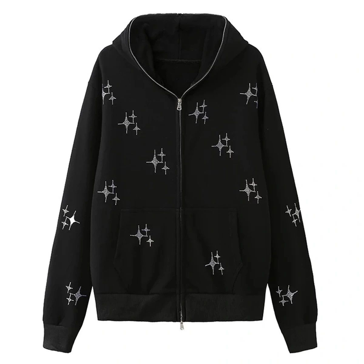 Japanese Brand 🔥Full Zip Rhinestone Hoodie | Grailed