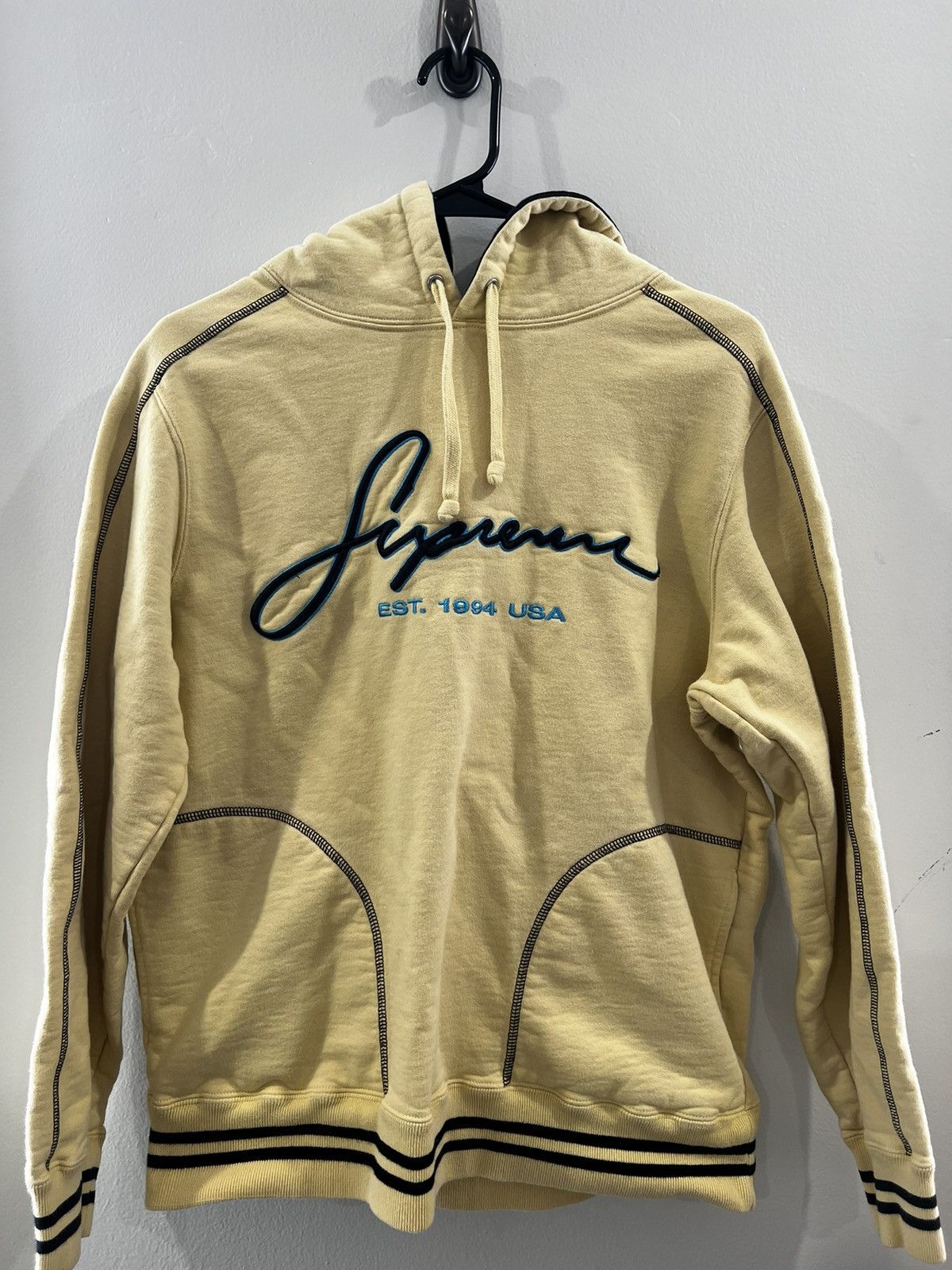 Supreme SUPREME FW18 CURSIVE SCRIPT EMBROIDERED HOODIE | Grailed