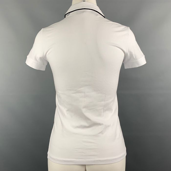 Moschino White Black Cotton Elastane Peter Pan Collar Blouse | Grailed