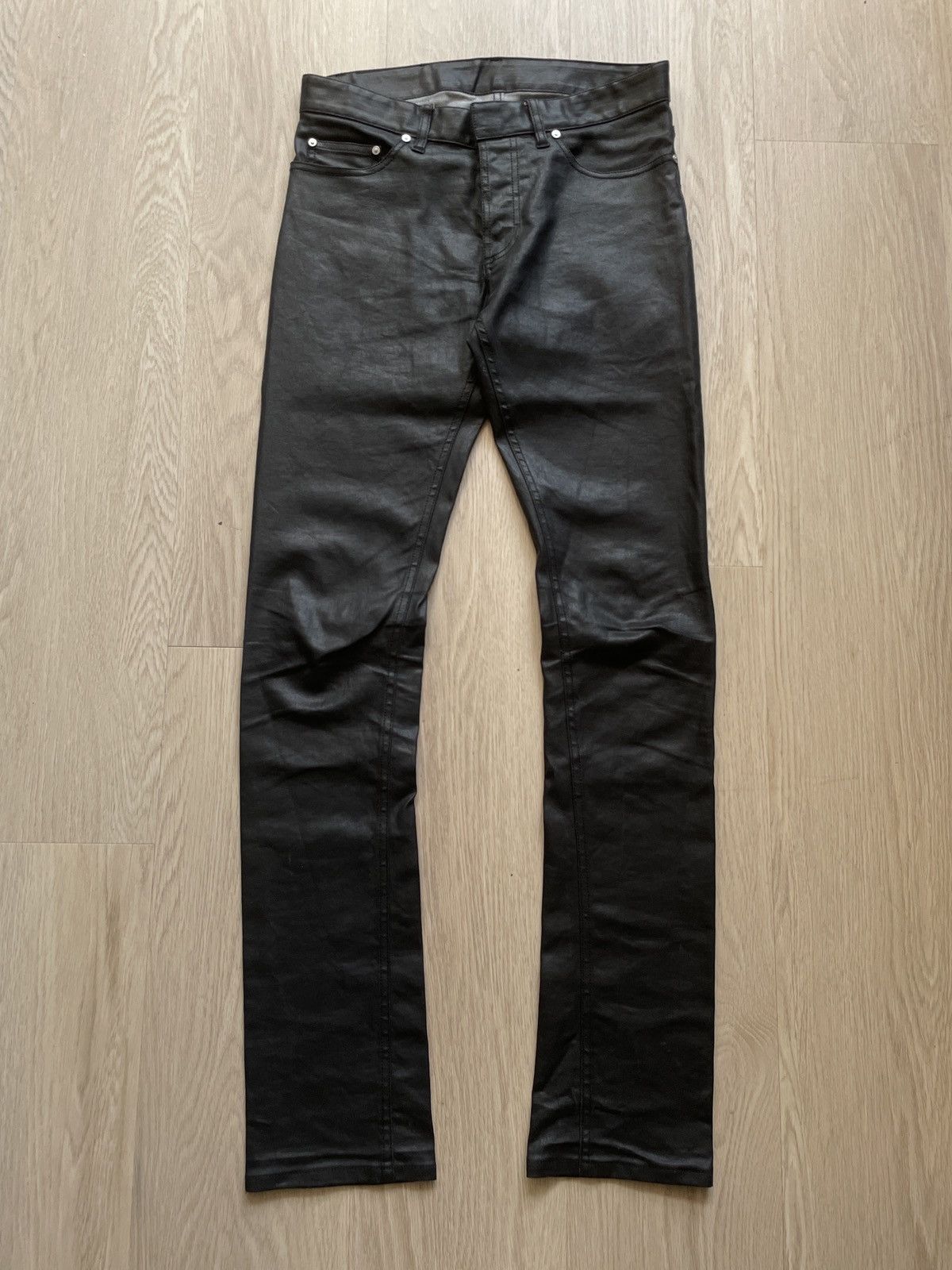 Balenciaga Waxed leather look rockstar denim | Grailed