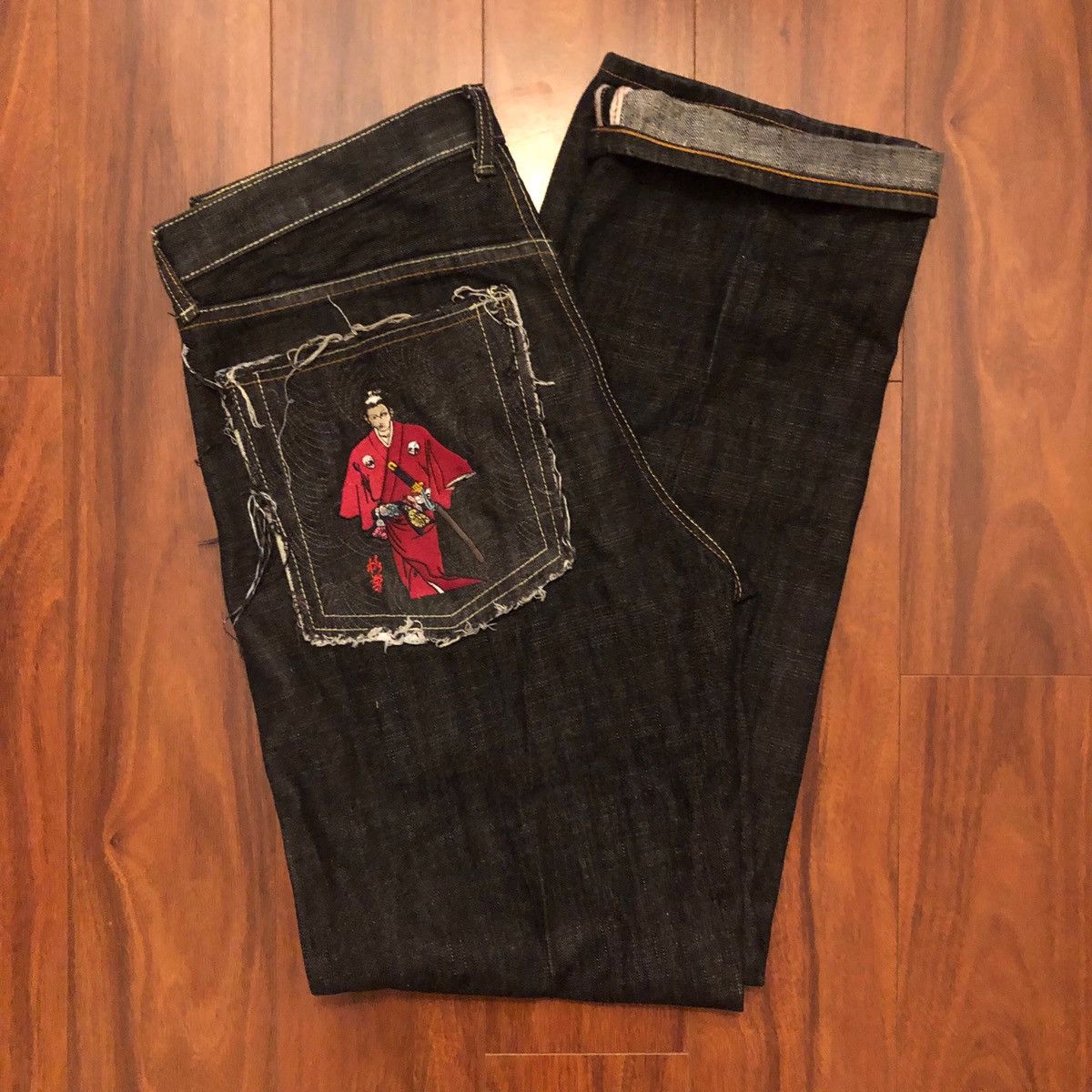 Vintage RMC Red Monkey co Jeans 1002 Martin Ksohoh Samurai design 34 ...
