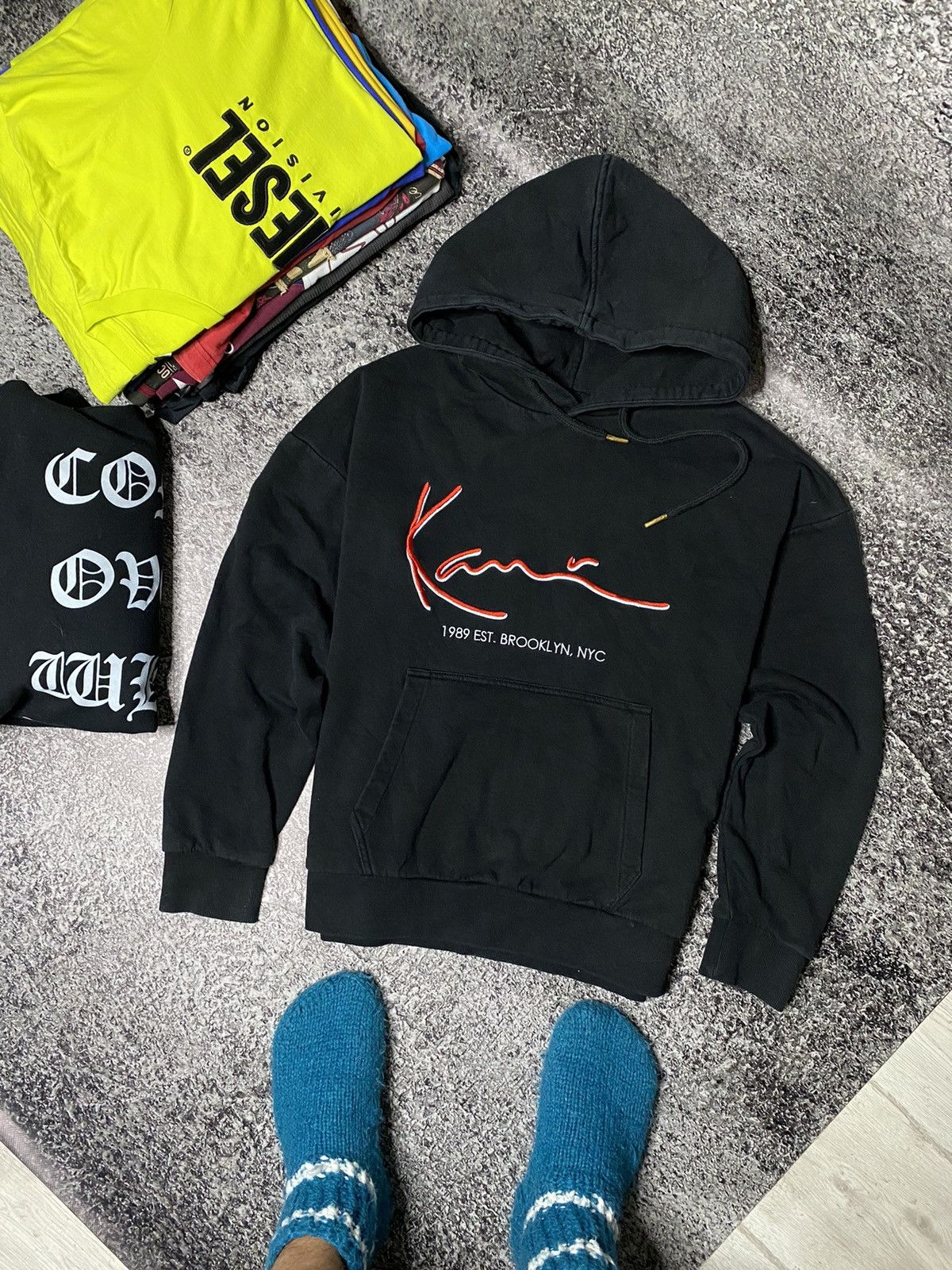 Karl Kani × Rap Tees × Vintage Hoodies Karl Kani Vintage Big Logo Black ...