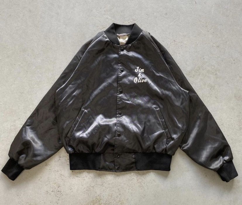 Military × Vintage VFW Satin Bomber Jacket | Grailed