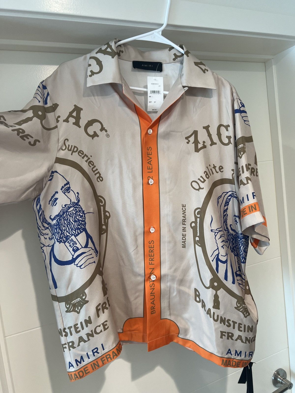 Amiri Amiri x Zig Zag Silk Button Up Shirt | Grailed