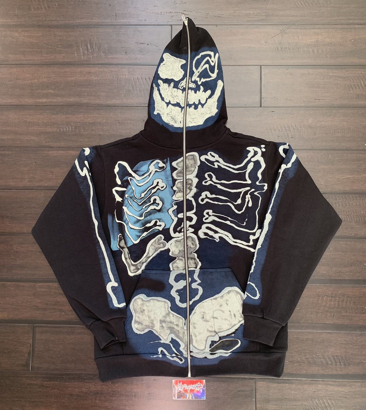 Travis Scott Travis Scott x Fragment Skeleton Graffiti Full Zip Hoodie ...