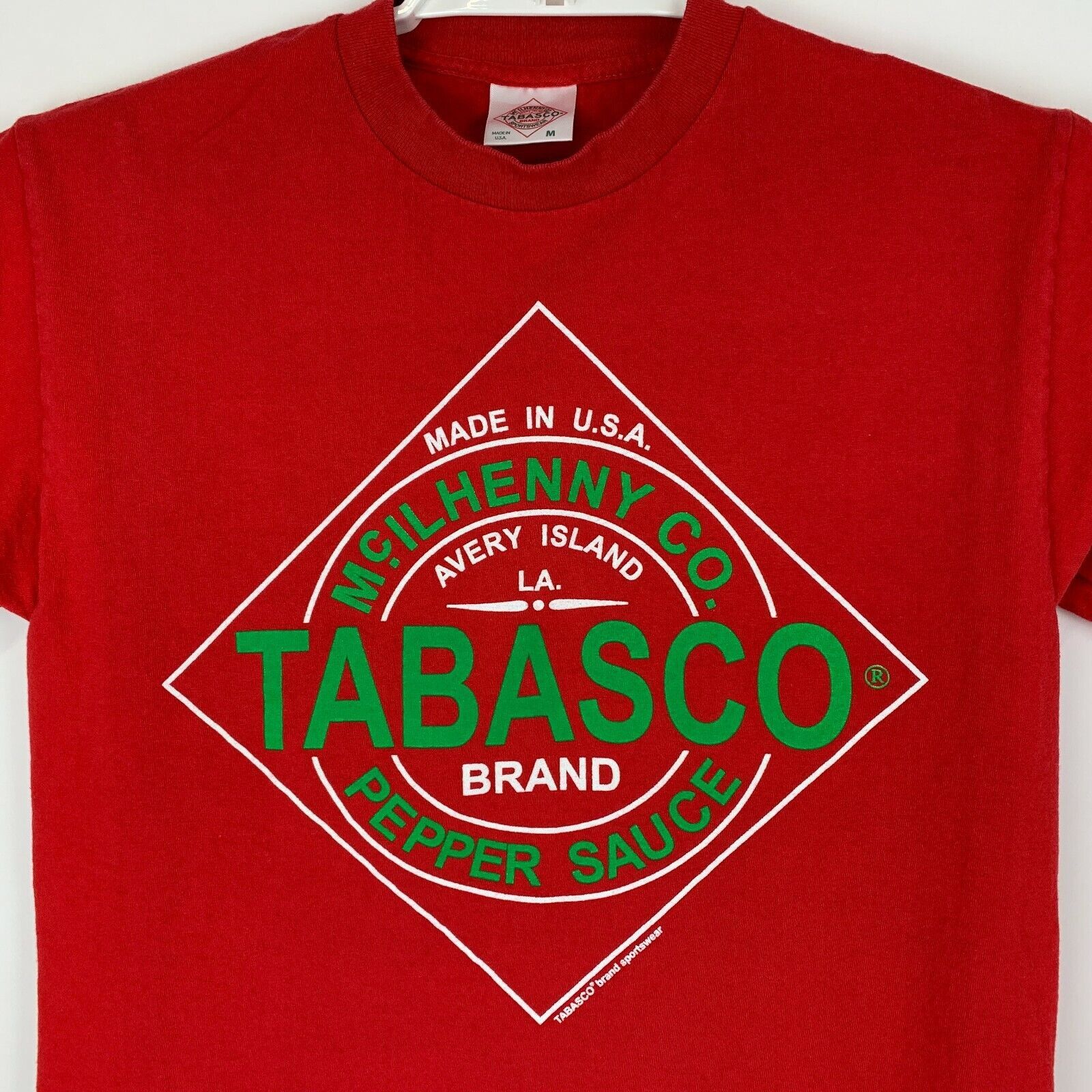 Tabasco Vintage 90s Tabasco Hot Sauce T Shirt Logo Red Official USA ...