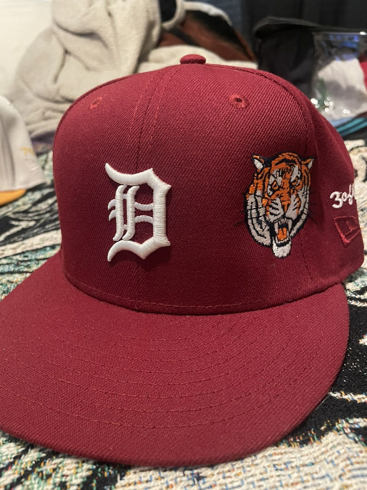 Hat Club × New Era Lord fubu customized 7 1/2 maroon Detroit Tigers ...