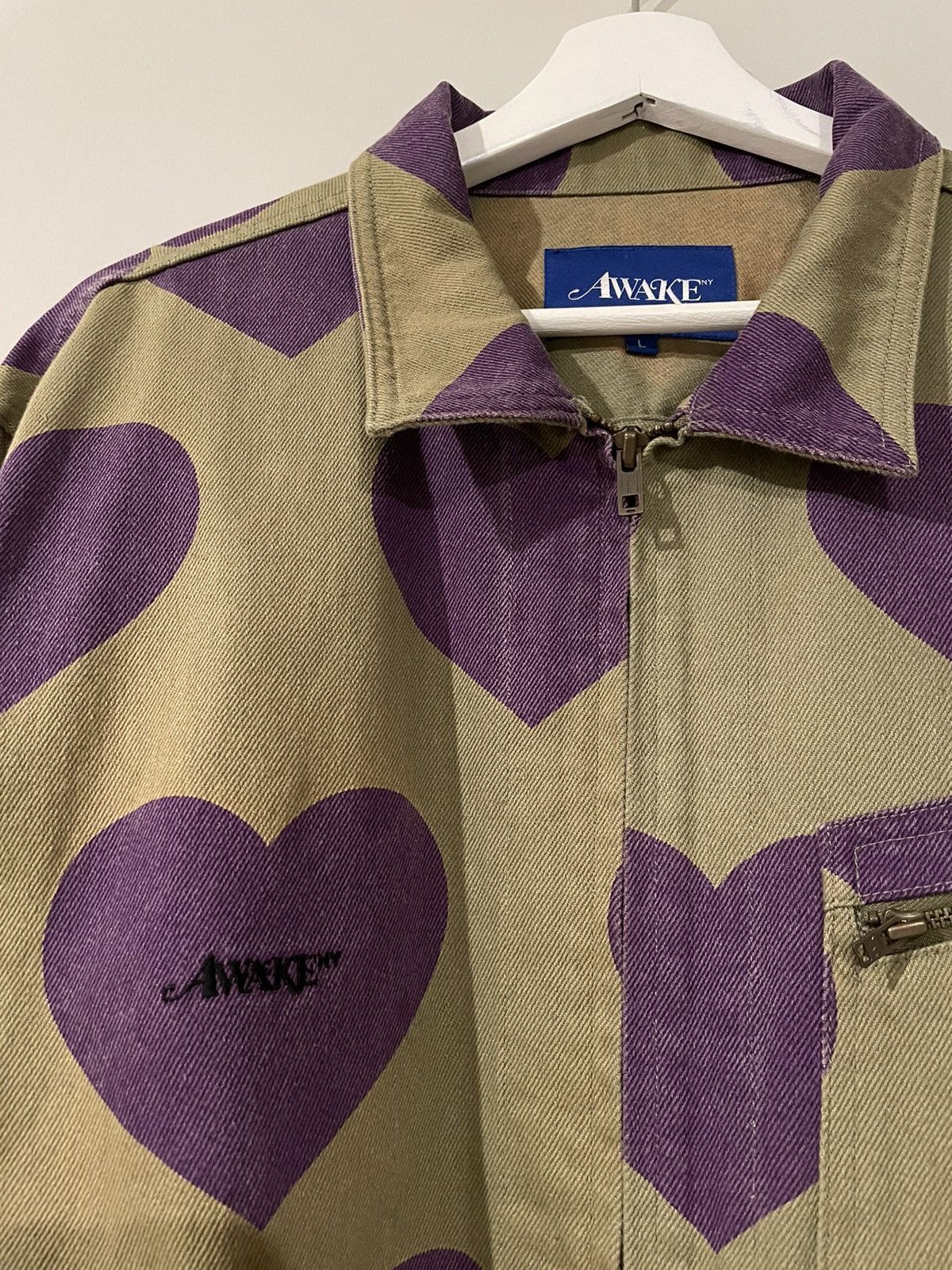 Awake AWAKE HEARTS HARRINGTON JACKET - ARMY | Grailed