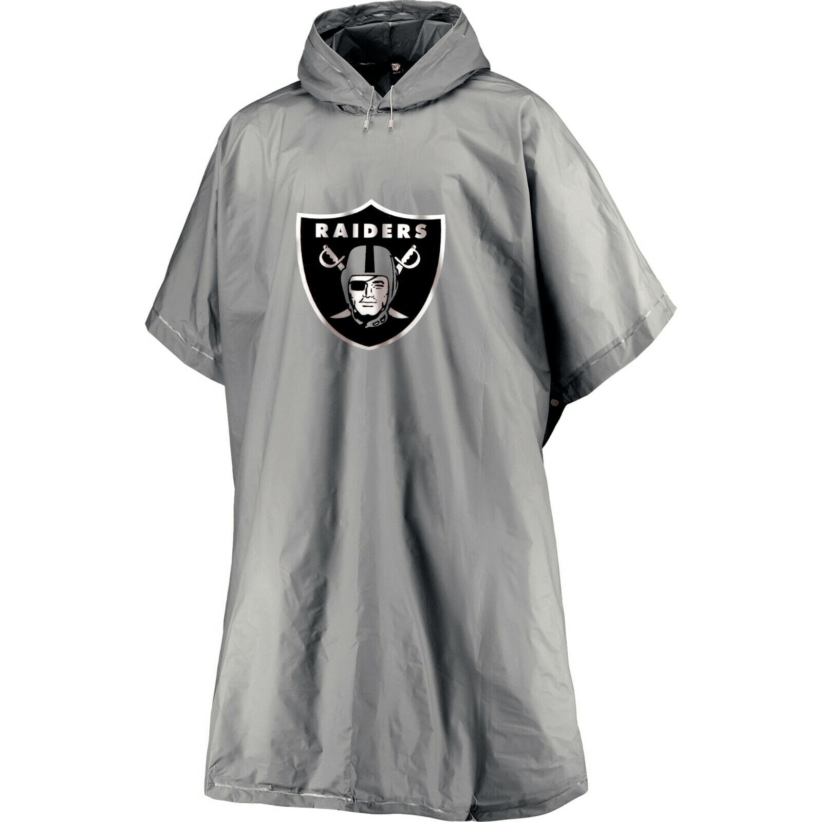Oakland Raiders Las Vegas Raiders Reusable Adult Rain Poncho Hooded ...