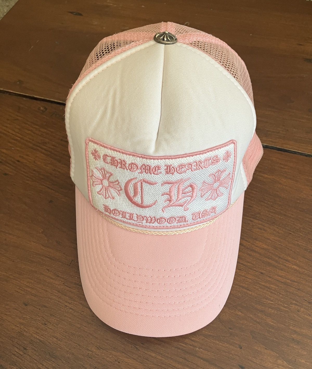 Chrome Hearts Chrome Hearts Pink/White Trucker Hat | Grailed
