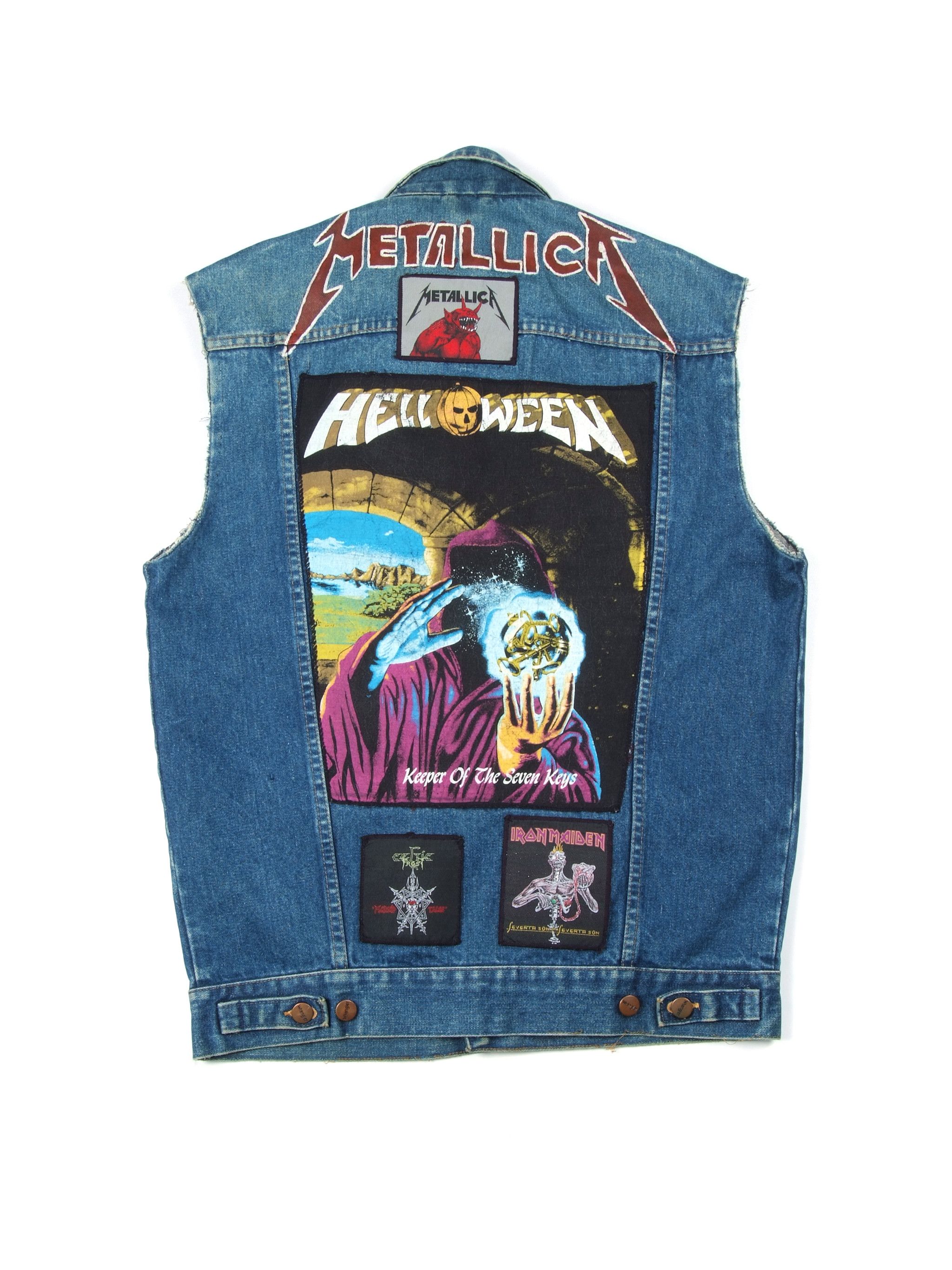 Wrangler Extremely Rare Punk Rock Denim Hand Paint Patch Vest | Grailed
