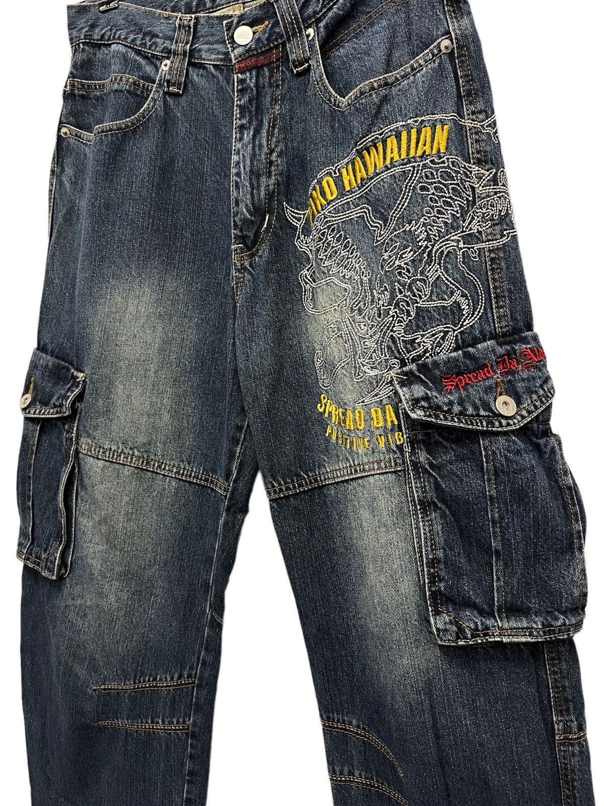 Japanese Brand × Skulls × Surf Style PIKO Hawaiian Longboard Wear Denim ...