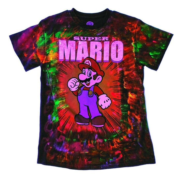 Custom Super Mario Custom Paint Black Light Rave T-Shirt Nintendo | Grailed
