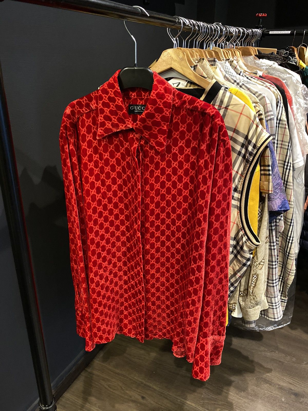 Gucci Gucci 1997 Tom Ford Red Silk Shirt | Grailed