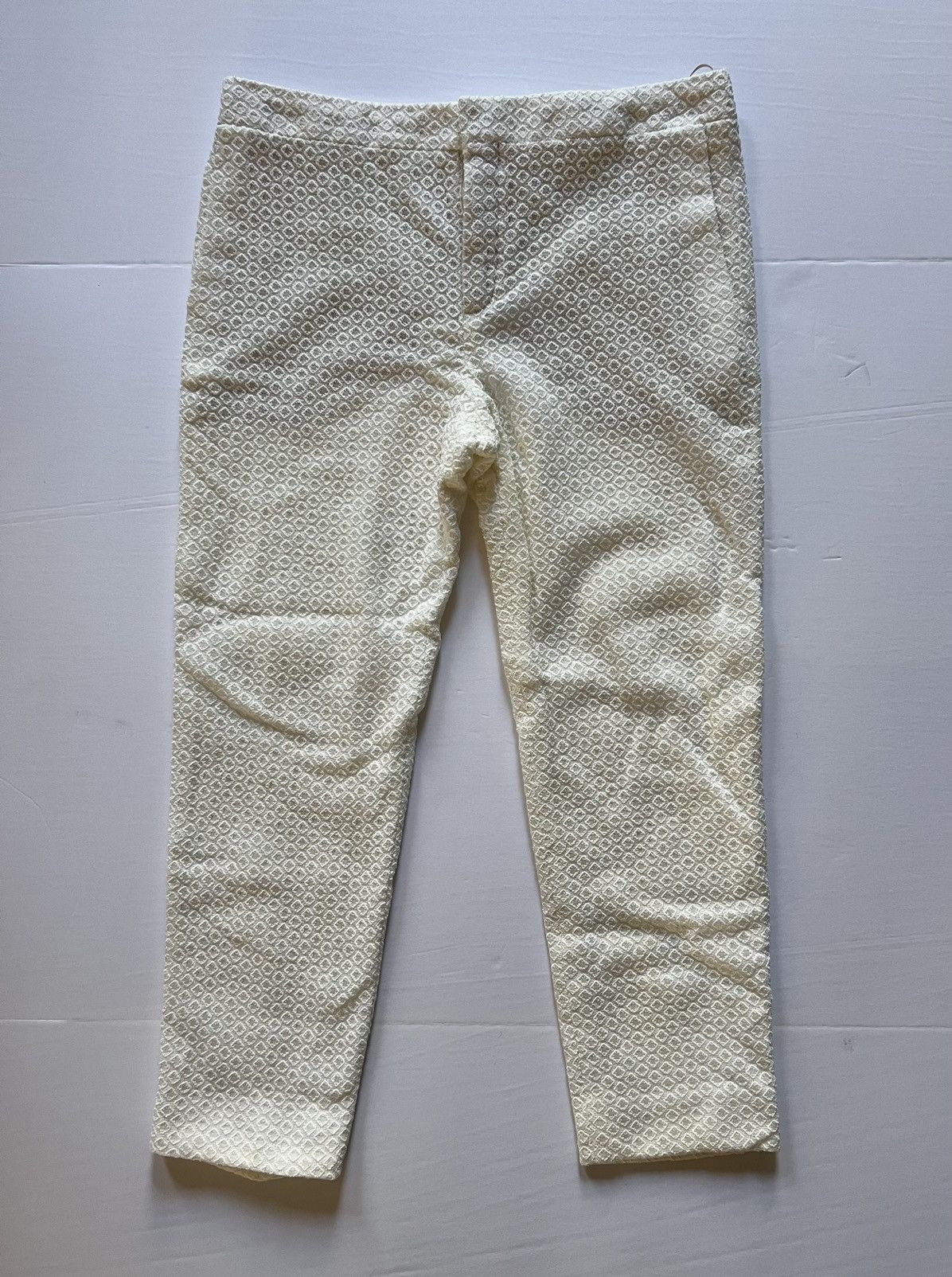 Chloe Chloe Hull Off White Jacquard Slim Crop Pants | Grailed