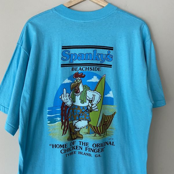 Vintage Spanky’s Beach Side Middle Finger Chicken Humor Vintage Tee ...