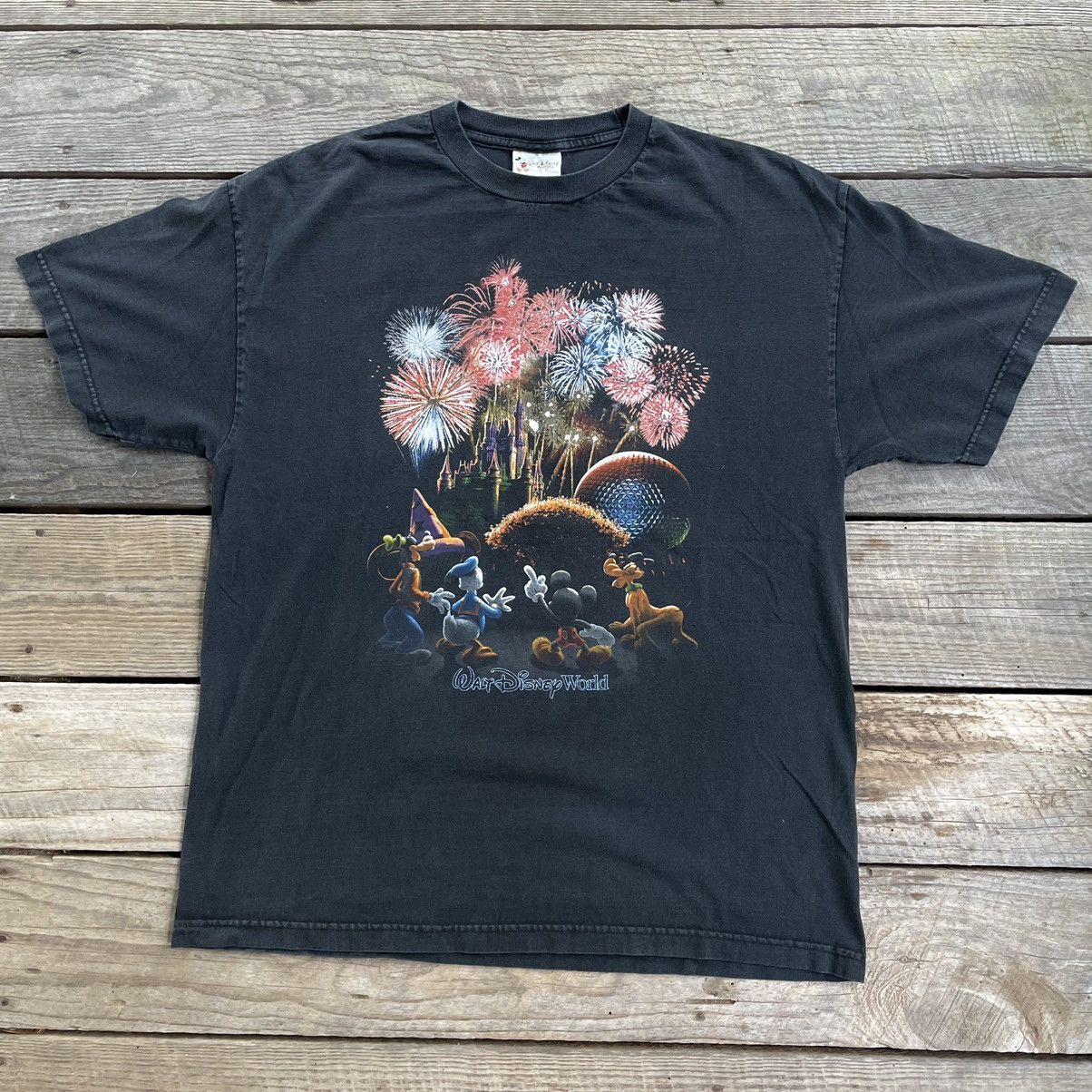 Disney × Vintage Vintage 90s Faded Walt Disney World Park Fireworks T ...