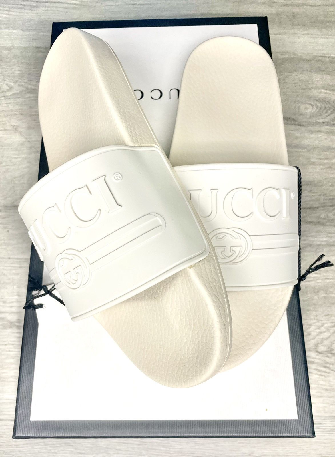 Gucci GUCCI Logo ST Rubber Slides | Grailed