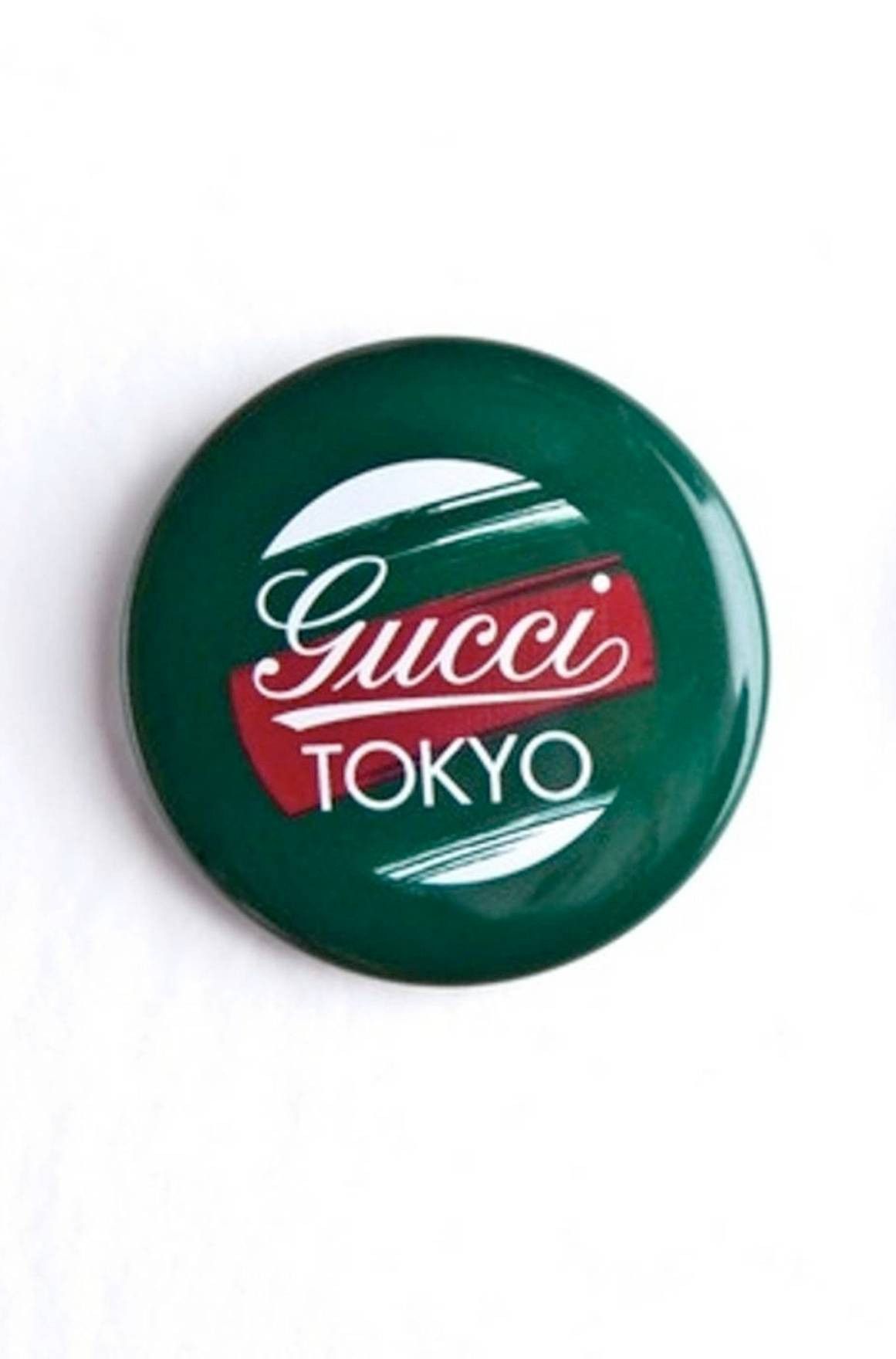 Gucci DS! Gucci Pin Badge Tokyo Logo Button Green Red | Grailed