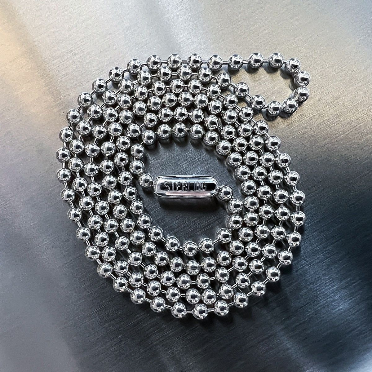 Chrome Hearts CHROME HEARTS STERLING SILVER BALL CHAIN NECKLACE 30 ...