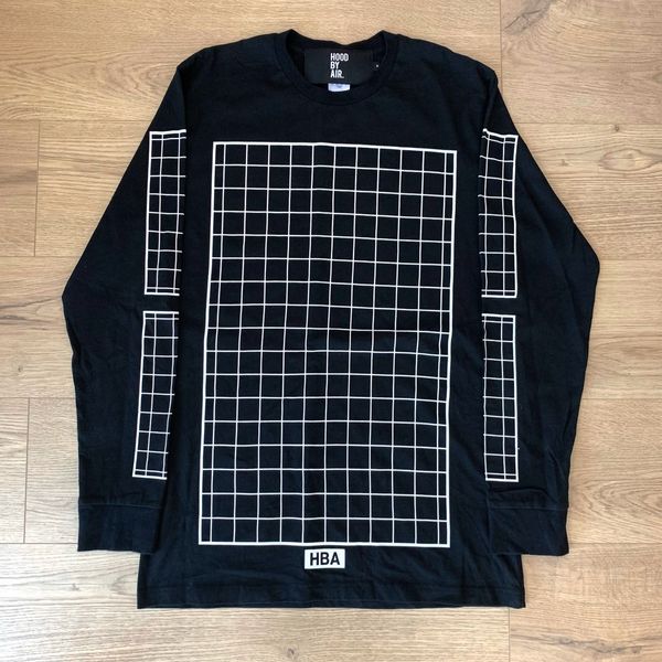 Hood By Air Hood By Aid HBA Long Sleeve T-Shirt Crewneck Virgil Abloh ...