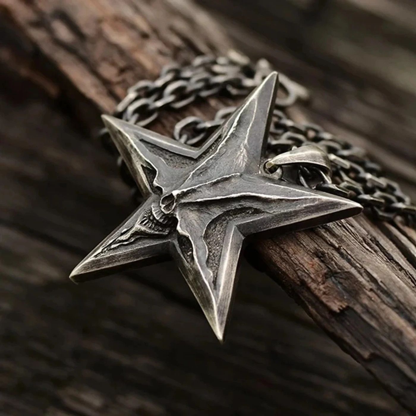 Vintage Evil Skull Star Chain Demon Goth Punk Rock Jewelry Chrome | Grailed