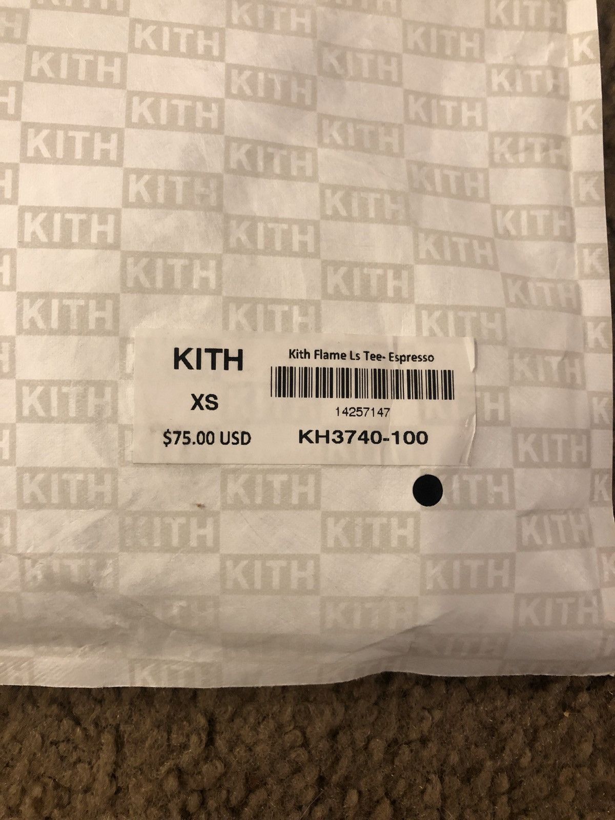 Kith Flame L/S Tee Espresso LS Deadstock | Grailed