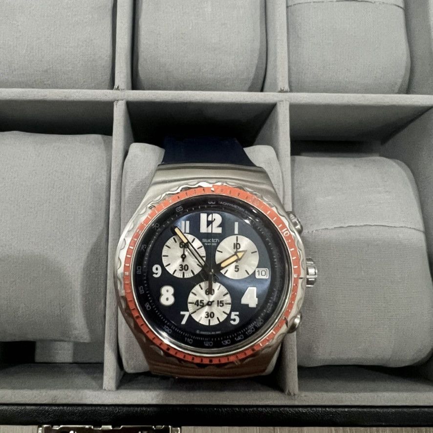 Swatch Swatch Irony Chronograph Tachymeter Blue Dial | Grailed