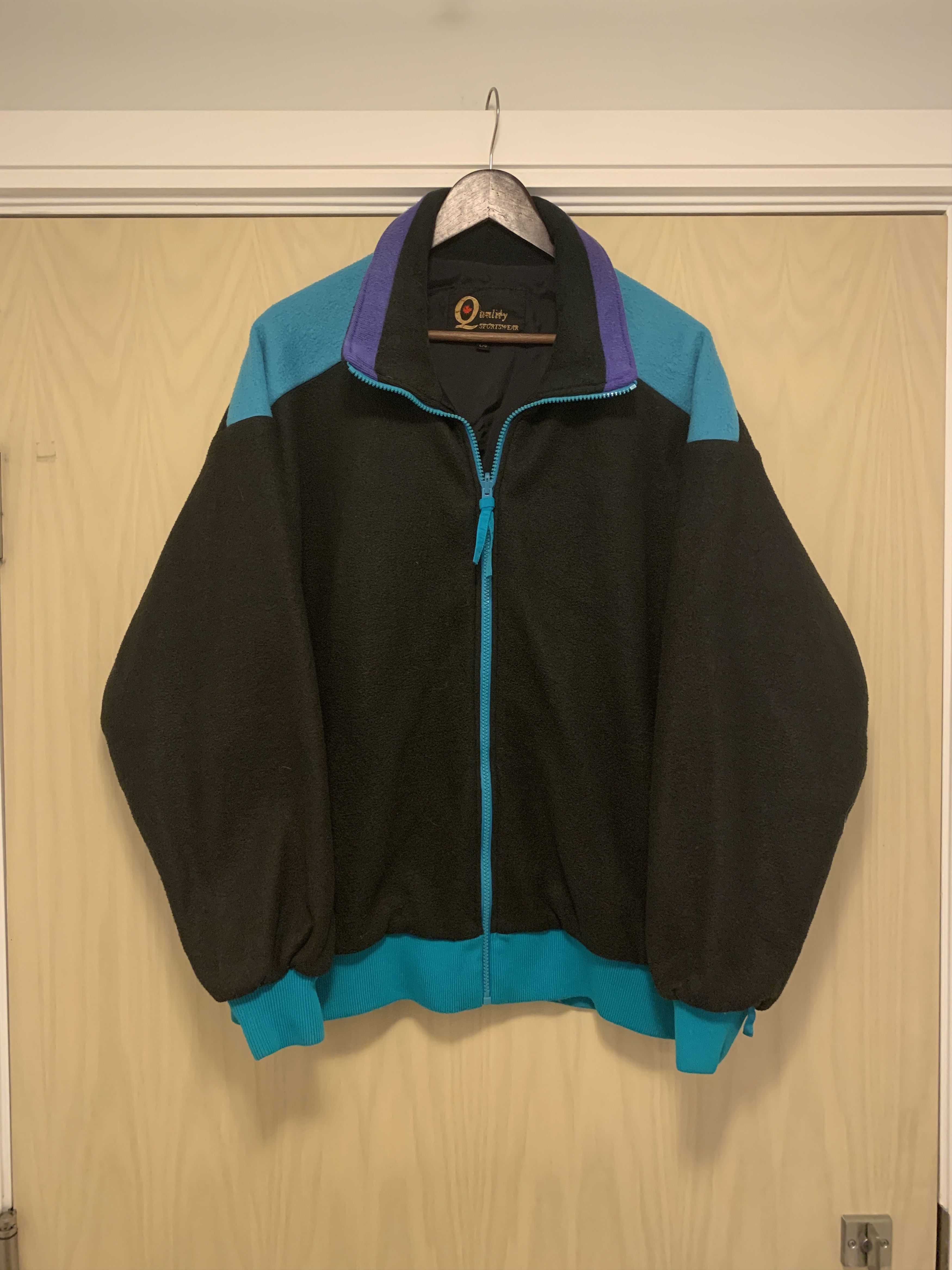 Vintage 90s Color Block Neon Fleece Zip up lined jacket sweater | Grailed