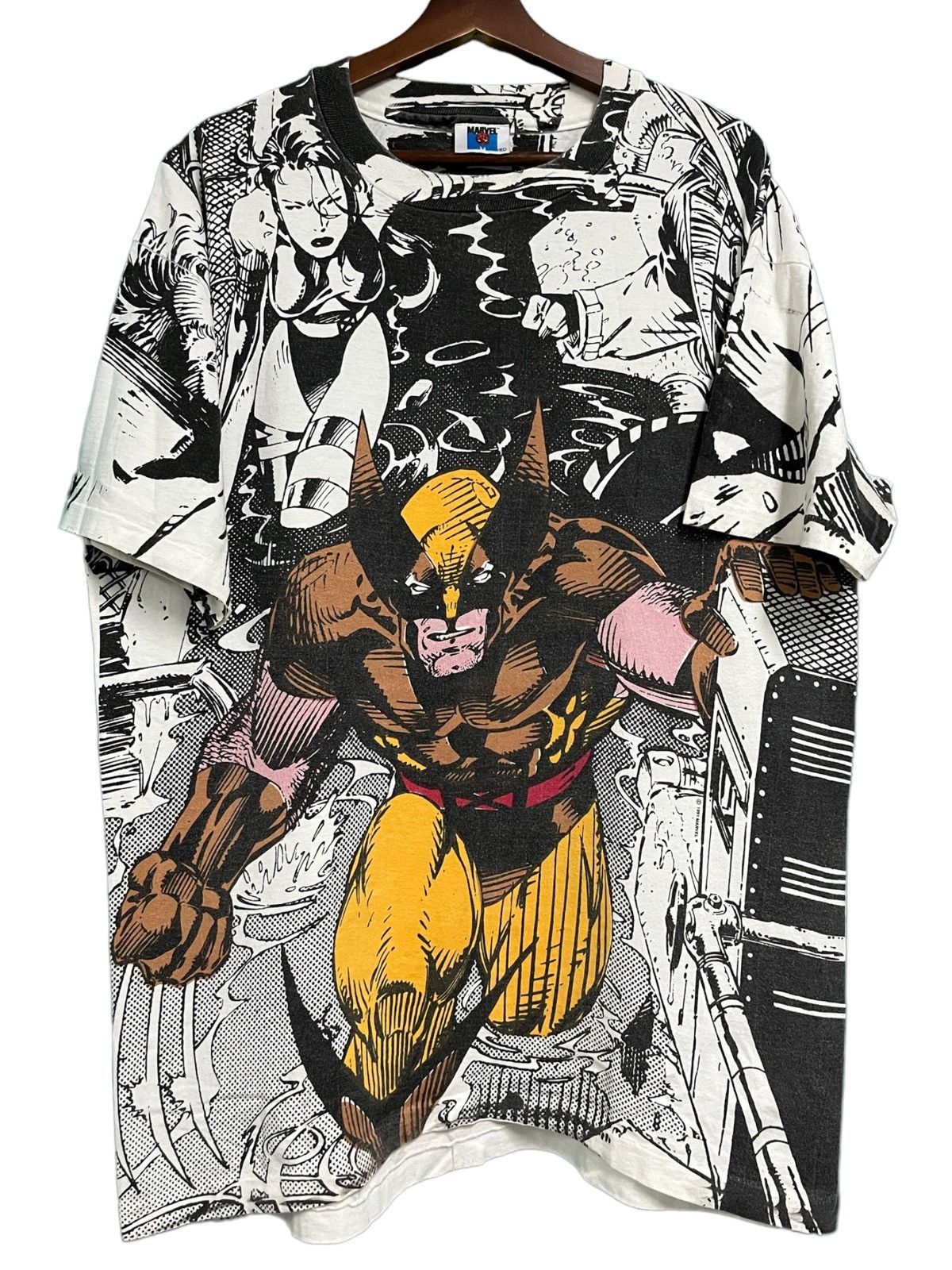 Band Tees × Marvel Comics × Vintage Vintage X-Men Wolverine AOP 90s t ...