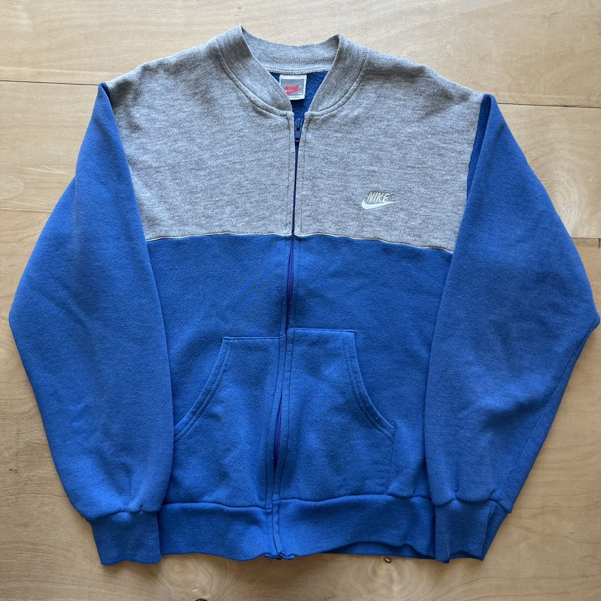 Nike × Sportswear × Vintage Vintage Nike Fleece Jacket Medium Gray Blue ...
