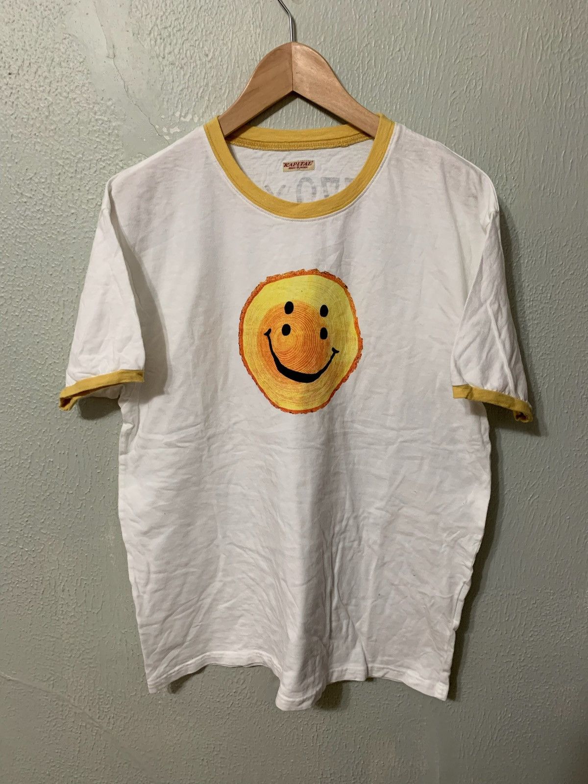 Kapital Kapital Wood Cut Smiley Ringer T-Shirt | Grailed