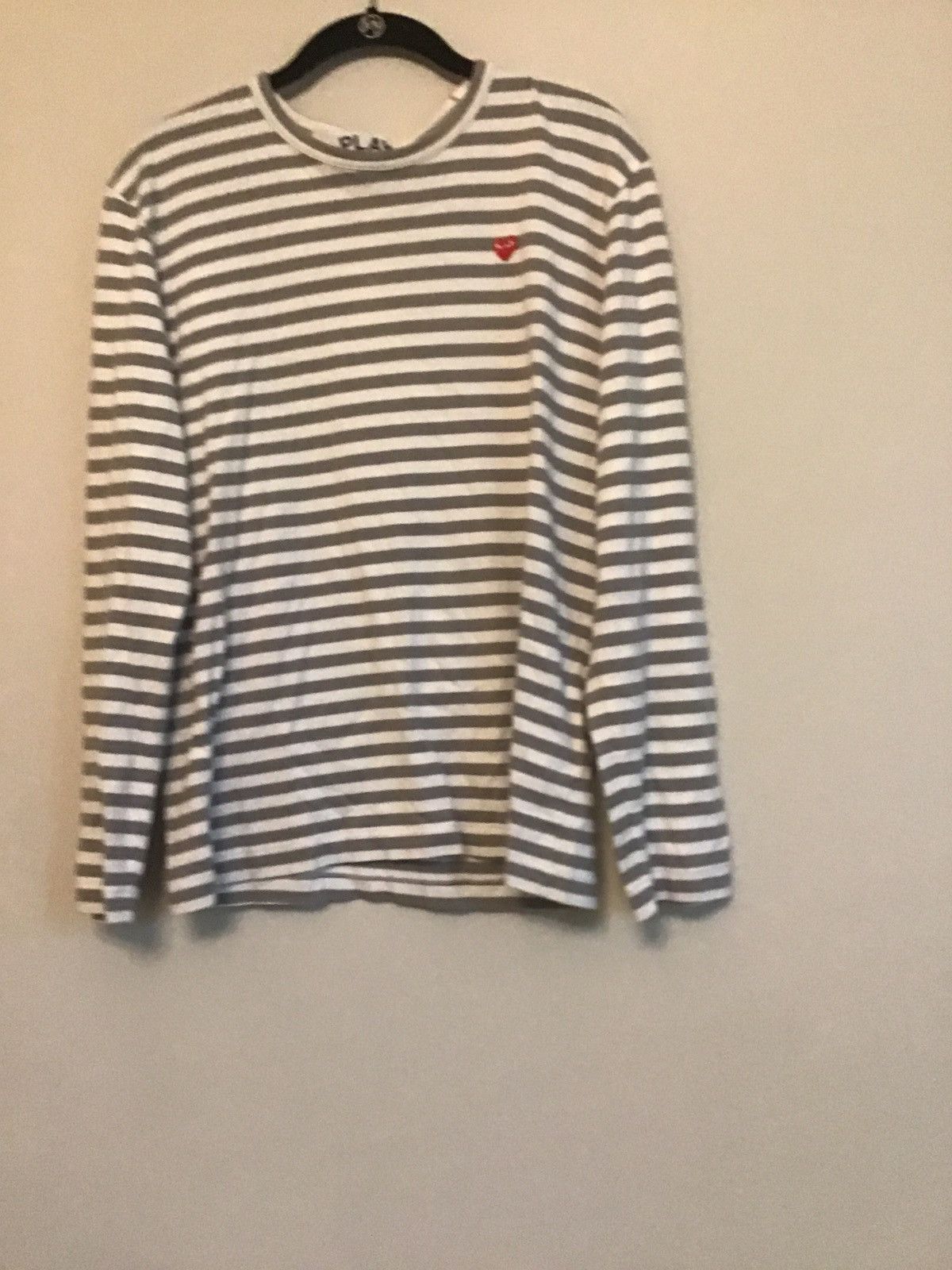 Comme des Garcons Striped CDG Gray Long Sleeve Tee | Grailed