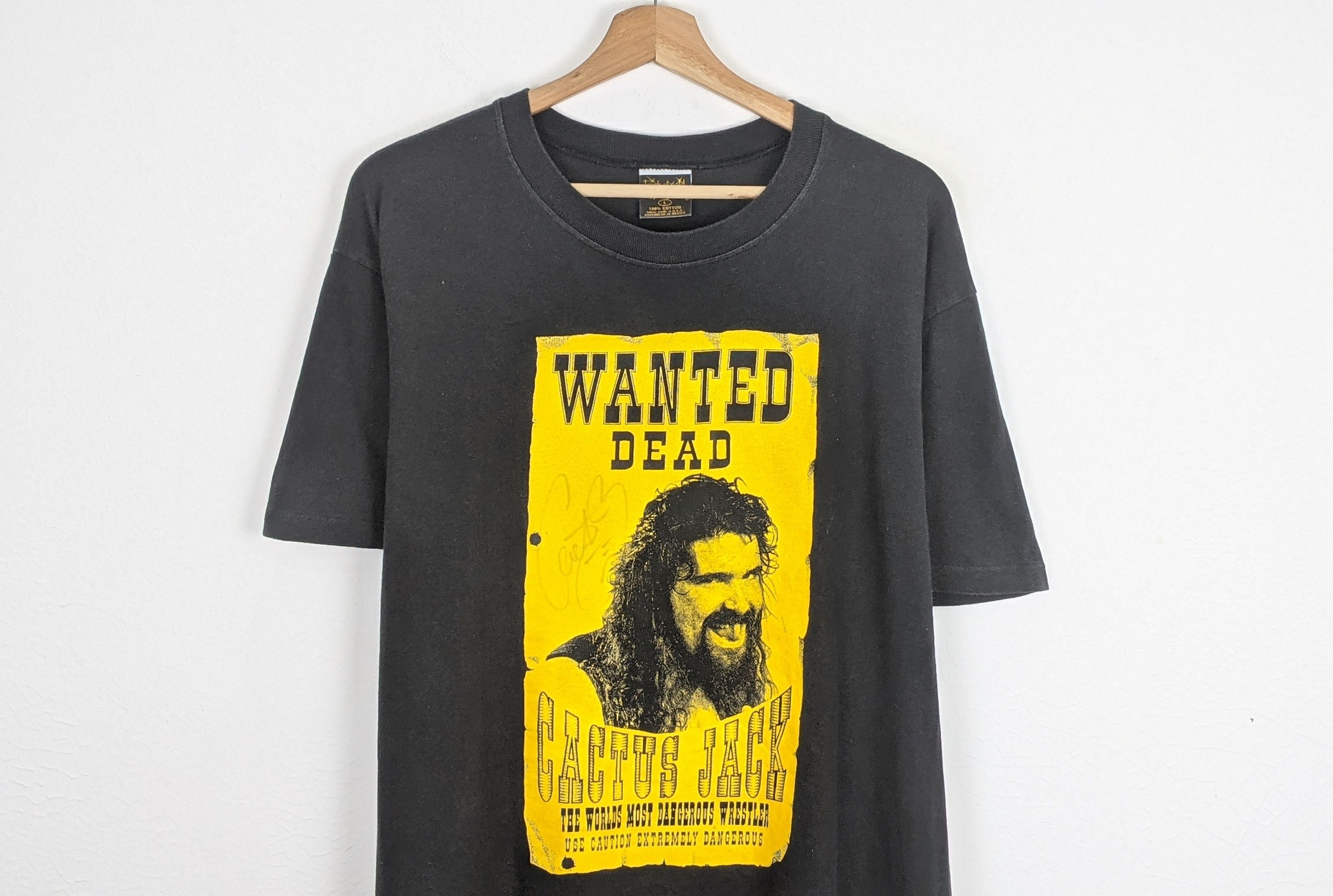 Vintage × Wwf Vintage Cactus Jack Mick Foley WWF Signature shirt | Grailed