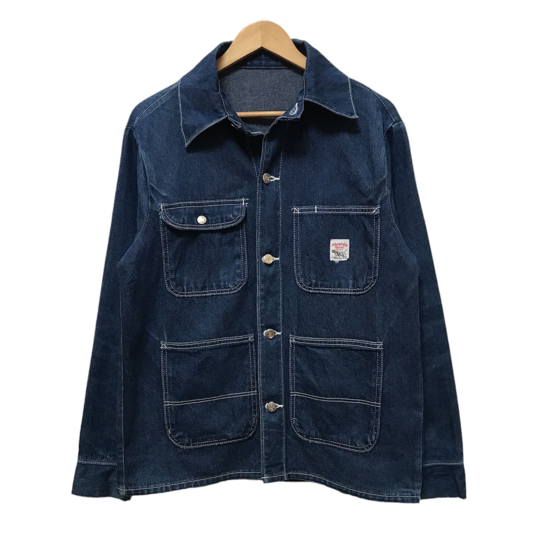 Made In Usa × Pointer × Vintage Vintage Pointer Brand Blue Denim Chore Jacket USA 38 Fit M | Grailed